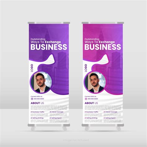 배너 디자인 롤업 프리미엄 벡터