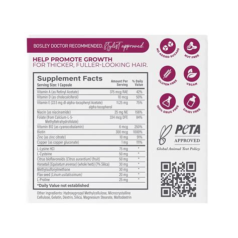 Bosleymd Suplementos Saludables Para El Crecimiento Del Cabello Con Bloqueadores Dht Para