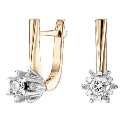 Золотi сережки з діамантами арт 214178 ціна 95223 грн фото купити в інтернет магазині