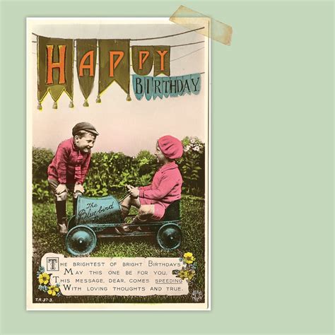 Wholesale Vintage Style Happy Birthday Mini T Card Aero Images Fieldfolio