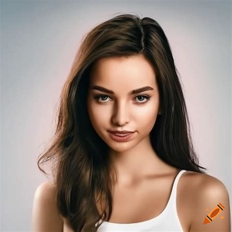 Portrait Of Beautiful Woman With Dark Brown Hair On Craiyon