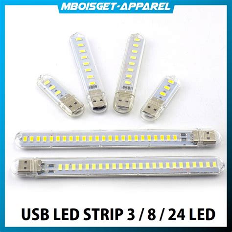 Jual MBOISGET LAMPU USB LED STRIP 3 8 24 LED UNTUK LAPTOP MOBIL USB LED BACA DARURAT STIK