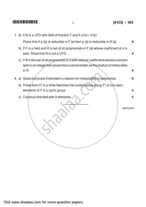 Ring Theory 2011 2012 Ma Mathematics Semester 3 Question Paper With Pdf Download