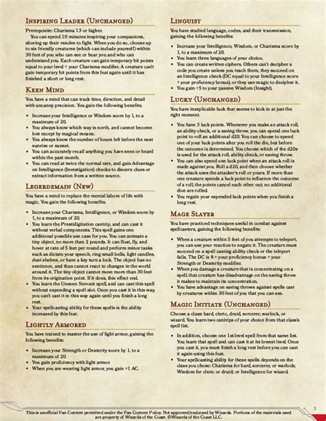 Feats A Reassessment Of The 5e Phb Feats Rdndhomebrew