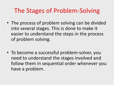 Ppt The Stages Of Problem Solving Notes Powerpoint Presentation Free Download Id3371087