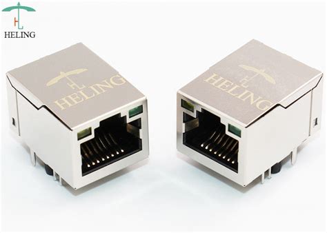 Brass Shielded Rj45 100base T Single Port Built In Led For Ethernet Router