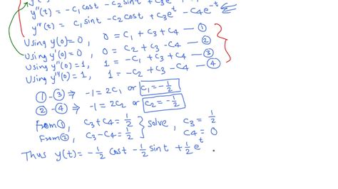 Diff Eqn Higher Order Homogeneous IVP Example 2 2 YouTube