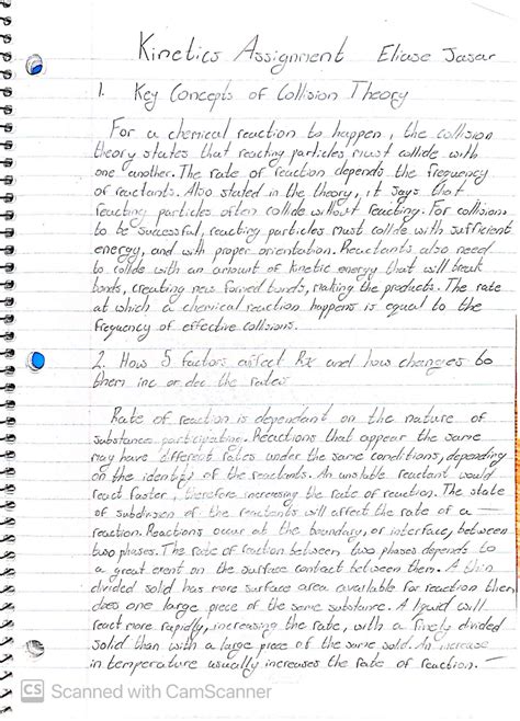 Kinetics Assignment Studocu