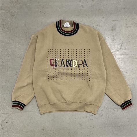 Vintage 90s Grandpa Graphic Crewneck Sweatshirt Depop