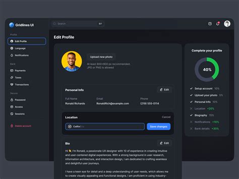 Edit Profile UI Behance