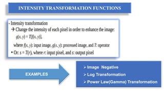 Intensity Transformation Functions Of Image With Matlab Ppt