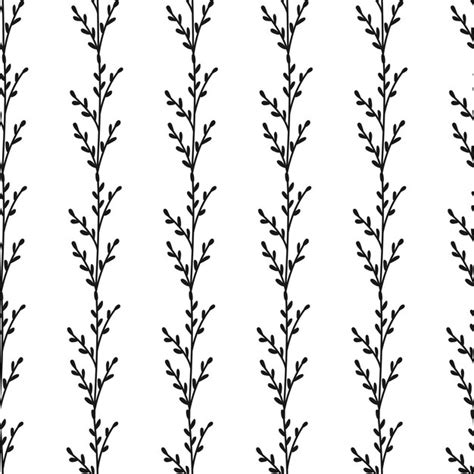 Premium Vector Abstract Twig Hand Drawn Black And White Seamless Pattern