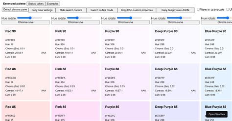 Extended Color Palette Forked Codesandbox