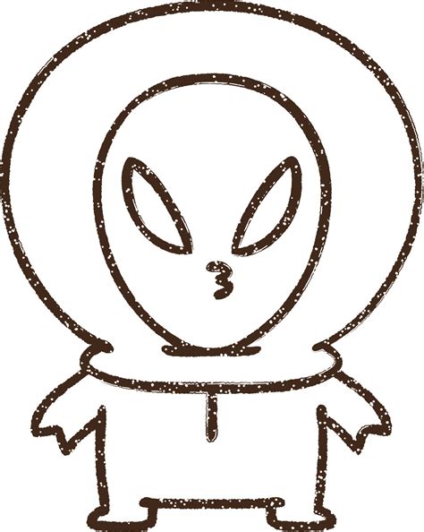 Cute Alien Charcoal Drawing 9636532 Vector Art At Vecteezy