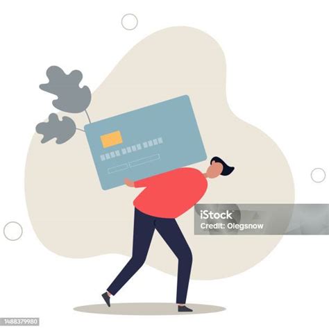 신용 카드 빚 재정 문제 대출 또는 상환 의무 지출 또는 지출 초과 돈 문제 또는 절망 Conceptflat 벡터 그림 가격에