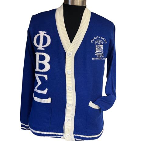 Phi Beta Sigma Cardigan Blue And Grey Fraternity Sweater Etsy