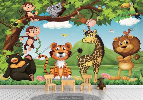 قیمت و خرید پوستر دیواری اتاق کودک طرح حیوانات Ba 3836 چاپ دی تولید