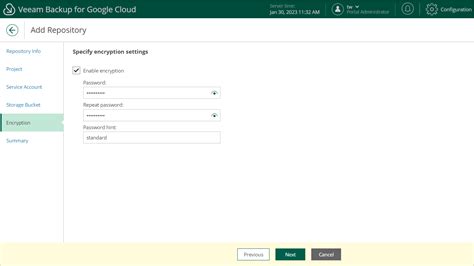 Step Enable Encryption Veeam Backup For Google Cloud User Guide