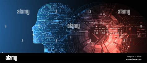 Artificial Intelligence Ai And Big Data Concept Machine Cyber Mind Humen Face With Binary