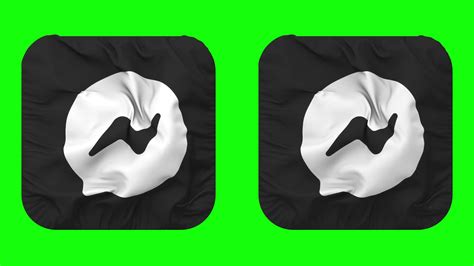 Messenger Flag Icon In Squire Shape Isolated With Plain And Bump Texture 3d Rendering Green