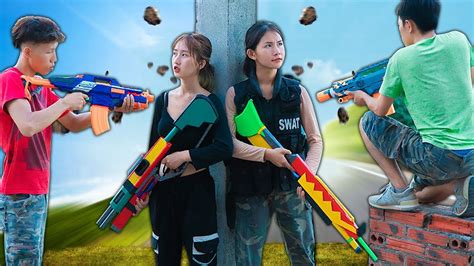 Xgirl Studio Nerf War SEAL X Nerf Guns Broke Into Criminal Alibaba To Fight Crazy Defend The