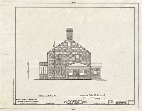 Blueprint Habs Mass10 Nant92 Sheet 9 Of 15 Worth Gardner House