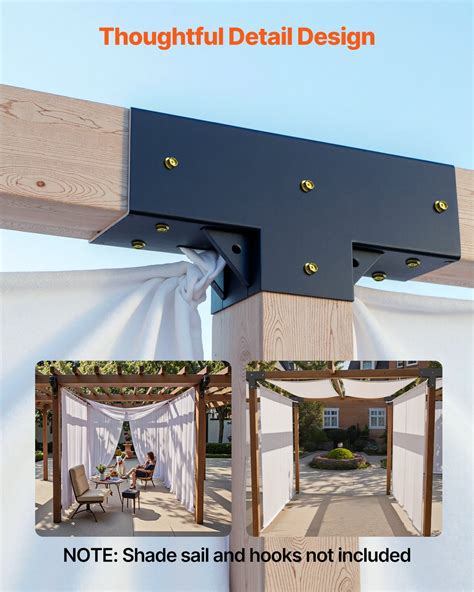 Vevor Pergola Kit 2 Pack T Shaped 4x4 Actual 92 X 92 Mm 3 Way