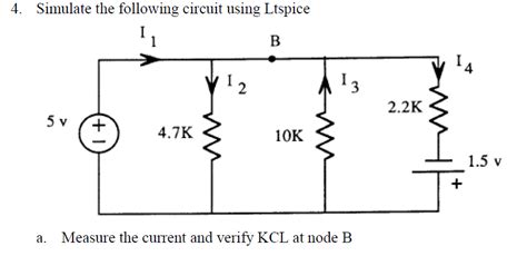 Solved Simulate The Following Circuit Using Ltspice B A Chegg