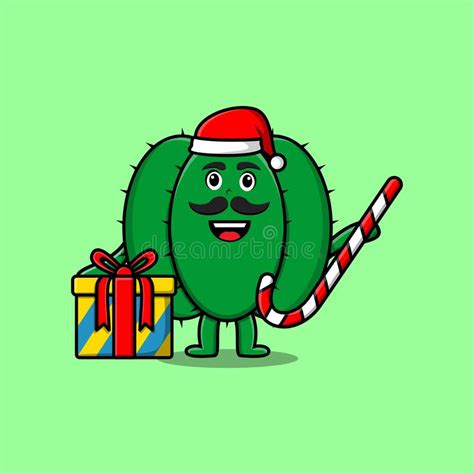 Cute Cartoon Character Cactus Santa Claus Stock Vector Illustration Of Healthy Fresh 257359321