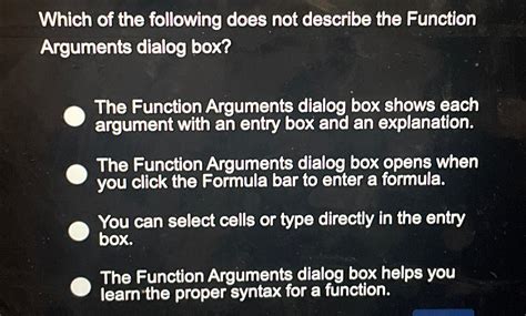 Solved Which Of The Following Does Not Describe The Function Chegg Com