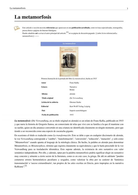 La Metamorfosis Wikipedia