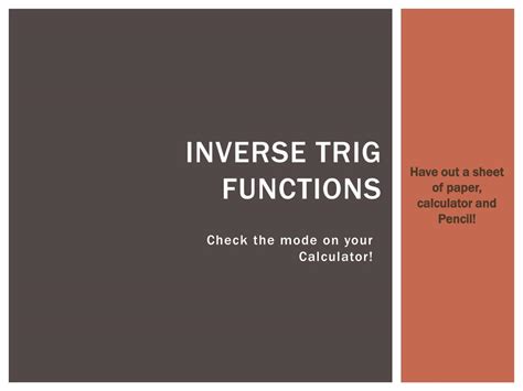 PPT Inverse Trig Functions PowerPoint Presentation Free Download ID