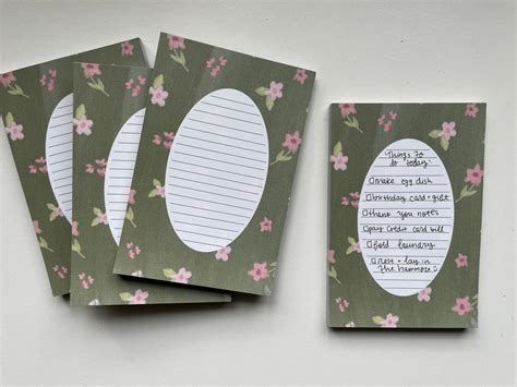 Floral Notepad Spring Notepad Memo Pad To Do List Notepad Productivity Planner Notepad