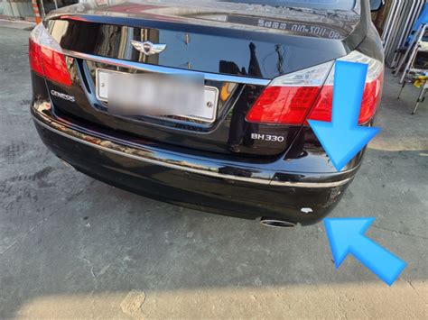 김포 제네시스 Bh330 뒷 범퍼 판금도색 도장 까짐 수리 기스 지우기 사고 보험처리자동차 외형복원 수입차 광택 네이버 블로그