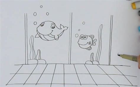 人与海洋和谐相处的简笔画 简笔画图片大全 普车都