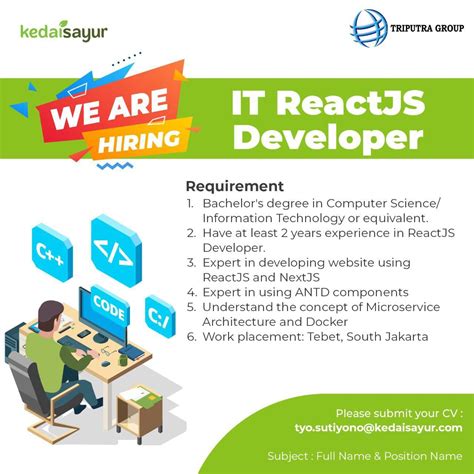 Lowongan Kerja It Reactjs Developer Di Pt Kedaisayur