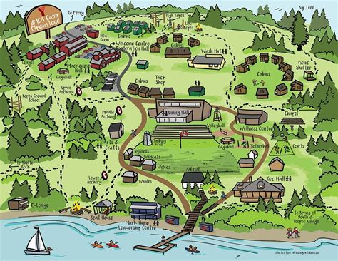 Summer Camp Map Illustrated Vancouver Bc Fuselight Creative