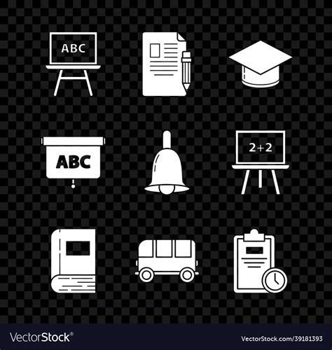 Set Chalkboard Exam Sheet And Pencil With Eraser Vector Image