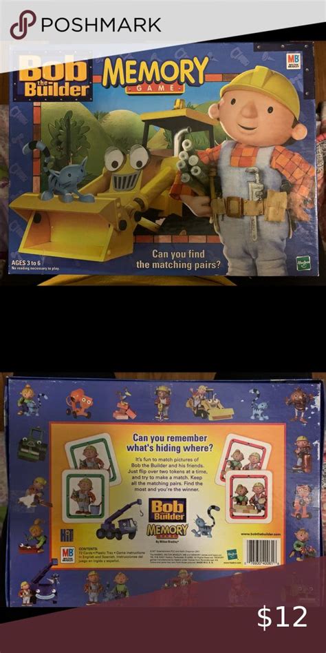 Vintage Bob The Builder Memory Matching Game Ages 3 In 2022 Memory Match Game Bob The