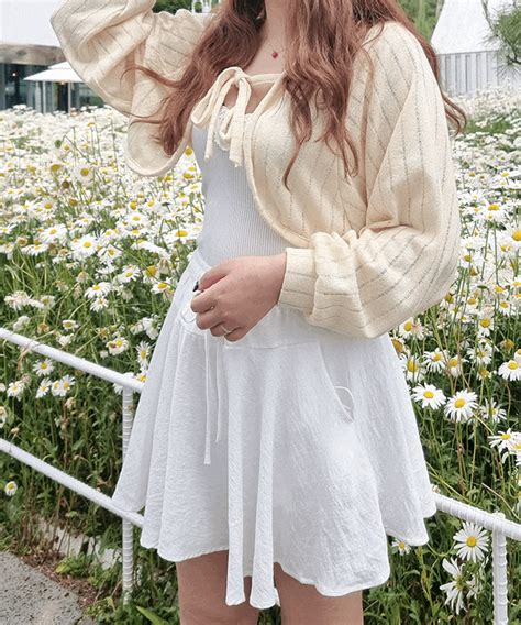 국내생산and데일리룩 썸머 리본 린넨 볼레로 가디건 노랑 화이트 블랙 소라 에이블리