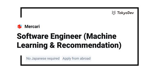software engineer machine learning and recommendation mercari tokyodev
