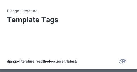 Template Tags Django Literature 0 1 2 Documentation