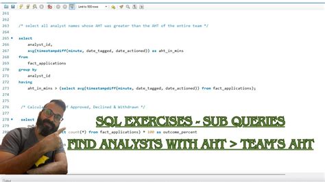 Exercises 13 Sql And Data Analytics Sub Queries Find Analysts