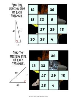 Pythagorean Theorem Picture Reveal Boom Cards Digital Task Cards