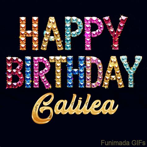 Sparkling Happy Birthday Galilea  With Jewel Lettering Download On