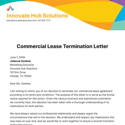 Free Commercial Lease Termination Letter Template To Edit Online