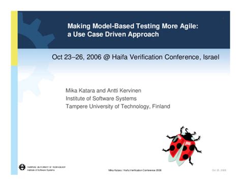 Pdf Making Model Based Testing More Agile A Use Case Driven Approach