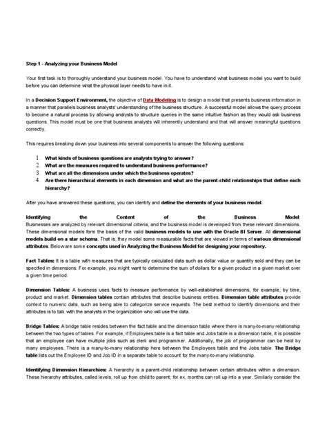 Designing A Obiee Repository Pdf Database Schema Databases