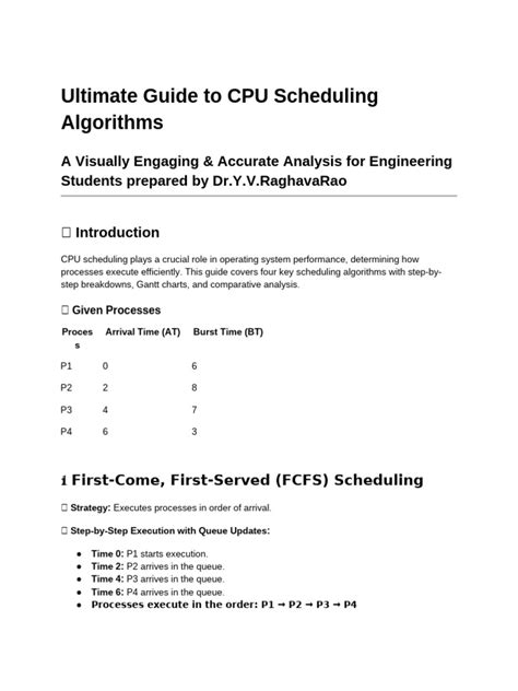 Cpu Scheduling Algorithms Dr Yvrr Pdf Scheduling Computing