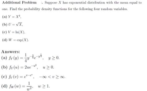 Solved Additional Problem Suppose X Has Exponential Chegg Com